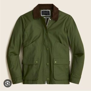 J. Crew | Jackets & Coats | Jcrew Green Barn Waxed Cotton Jacket Brown ...